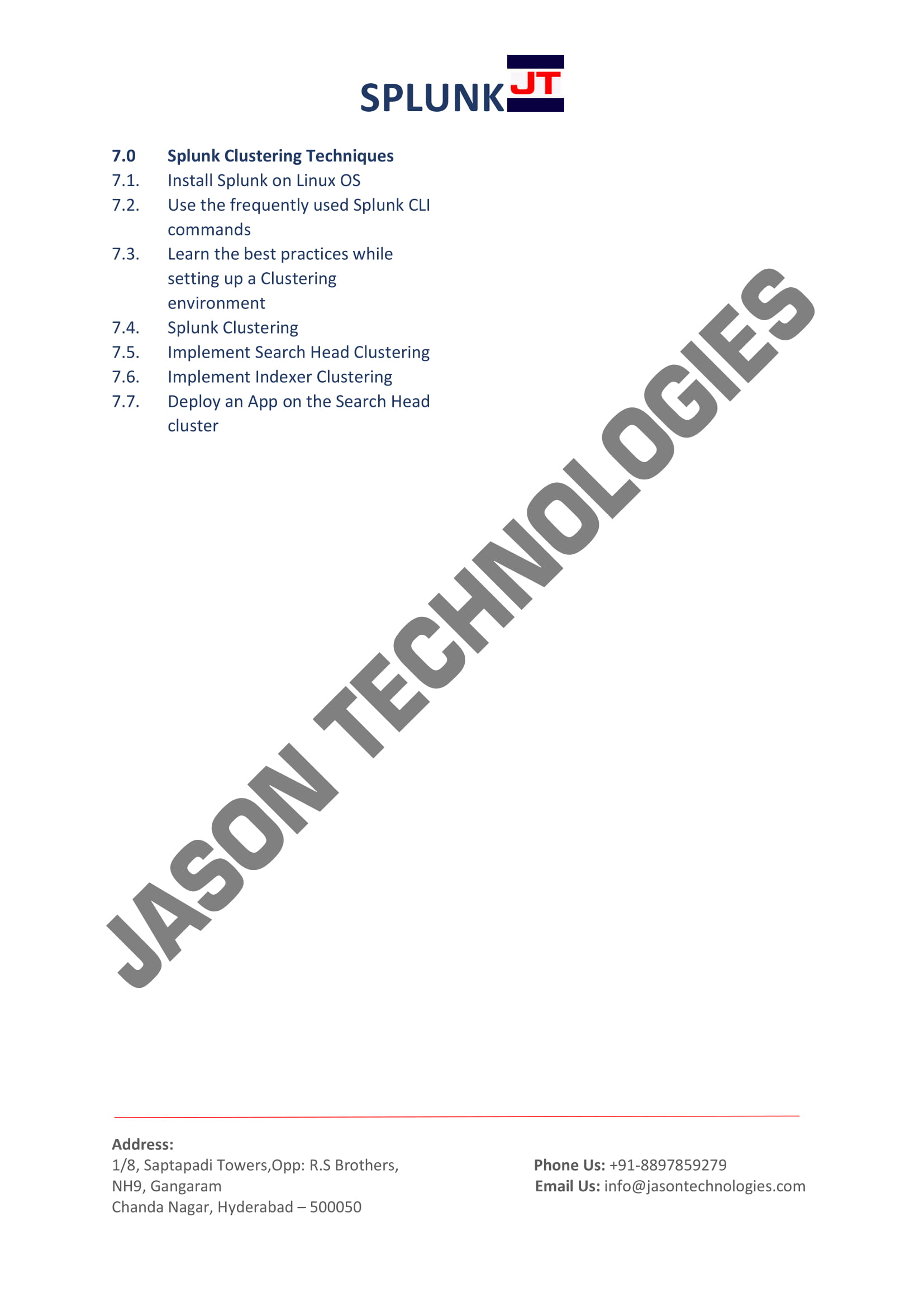 Best Software Training Institute For Splunk - Jason Technologies