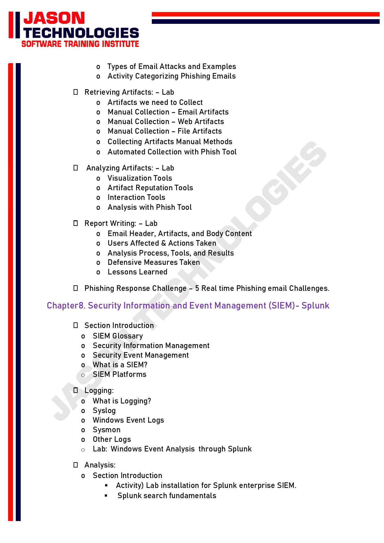 Best Software Training Institute For Cyber Security - Jason Technologies